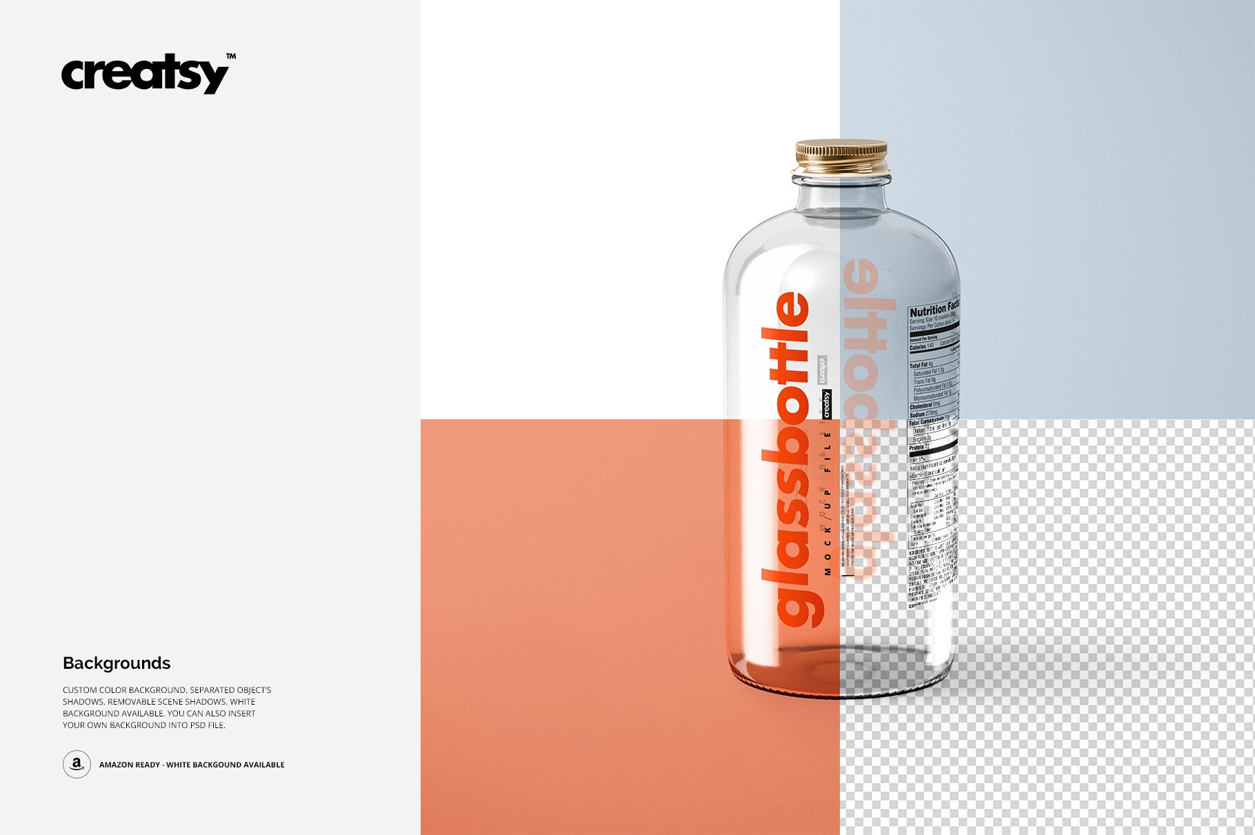 Glass Bottle Mockup Set v.2 water edition Bottle Mockup | Etsy