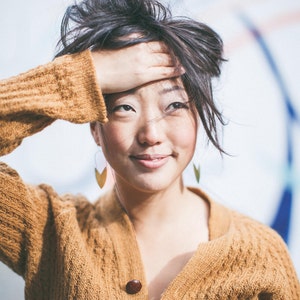 Earring Brass - Tulip Shield Mini - Statement Earrings - Wearable Art ...