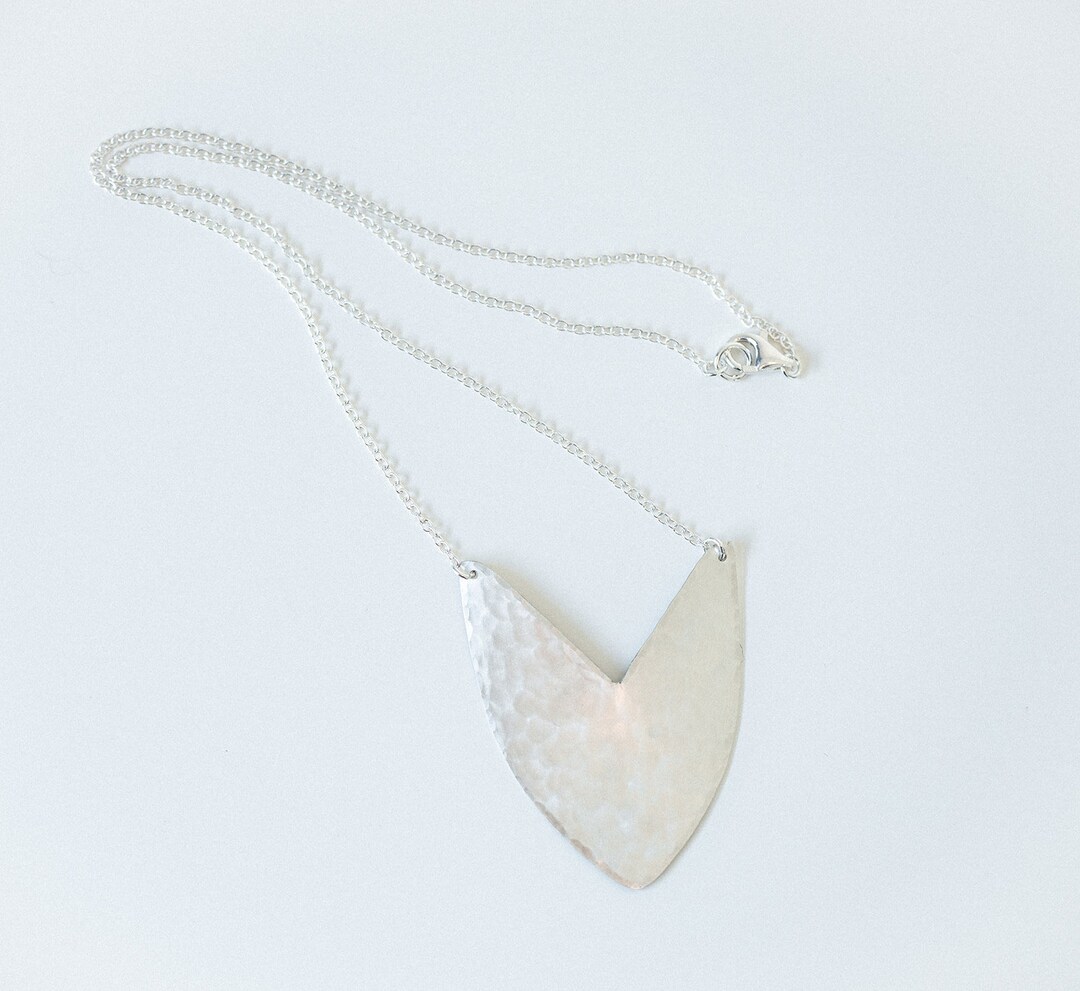 Necklace Silver - Tulip Shield - Statement Necklace - Wearable Art ...