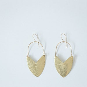 Earring Brass - Tulip Shield Mini - Statement Earrings - Wearable Art ...