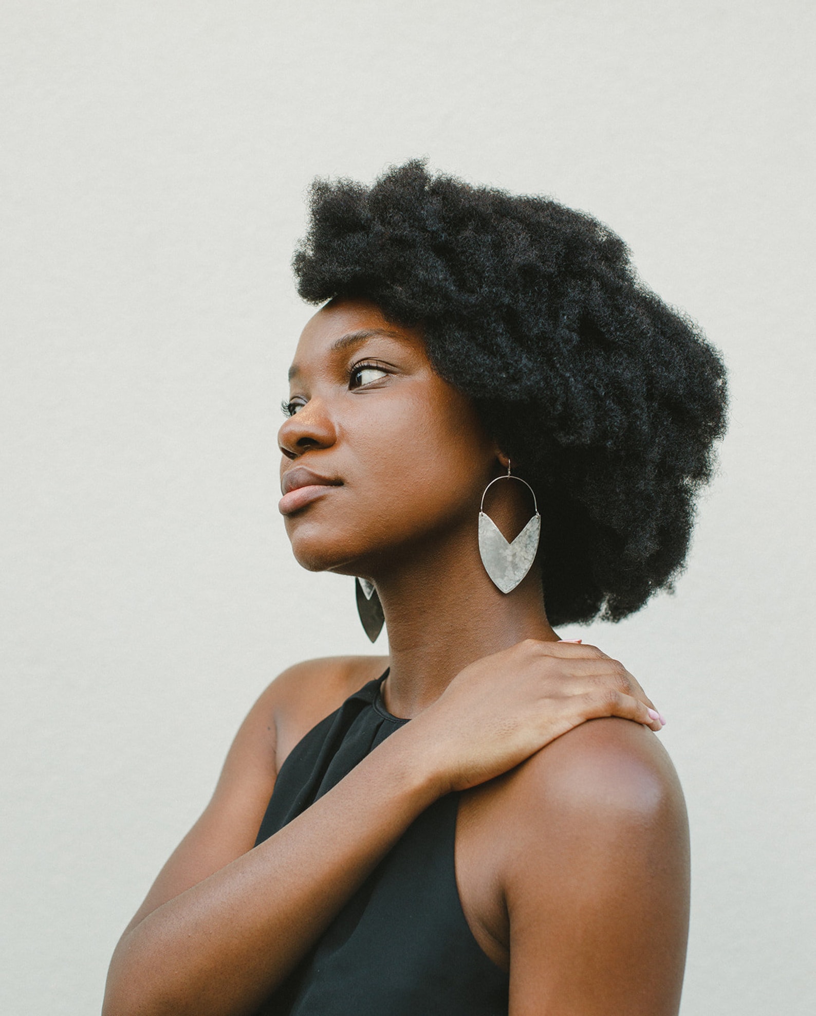 Earring Silver Tulip Shield Large ENARMOURED | Etsy