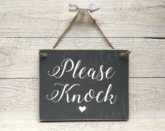 Please knock sign | Etsy