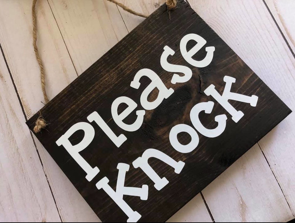 Please Knock Sign Knock sign Please Knock door sign door | Etsy