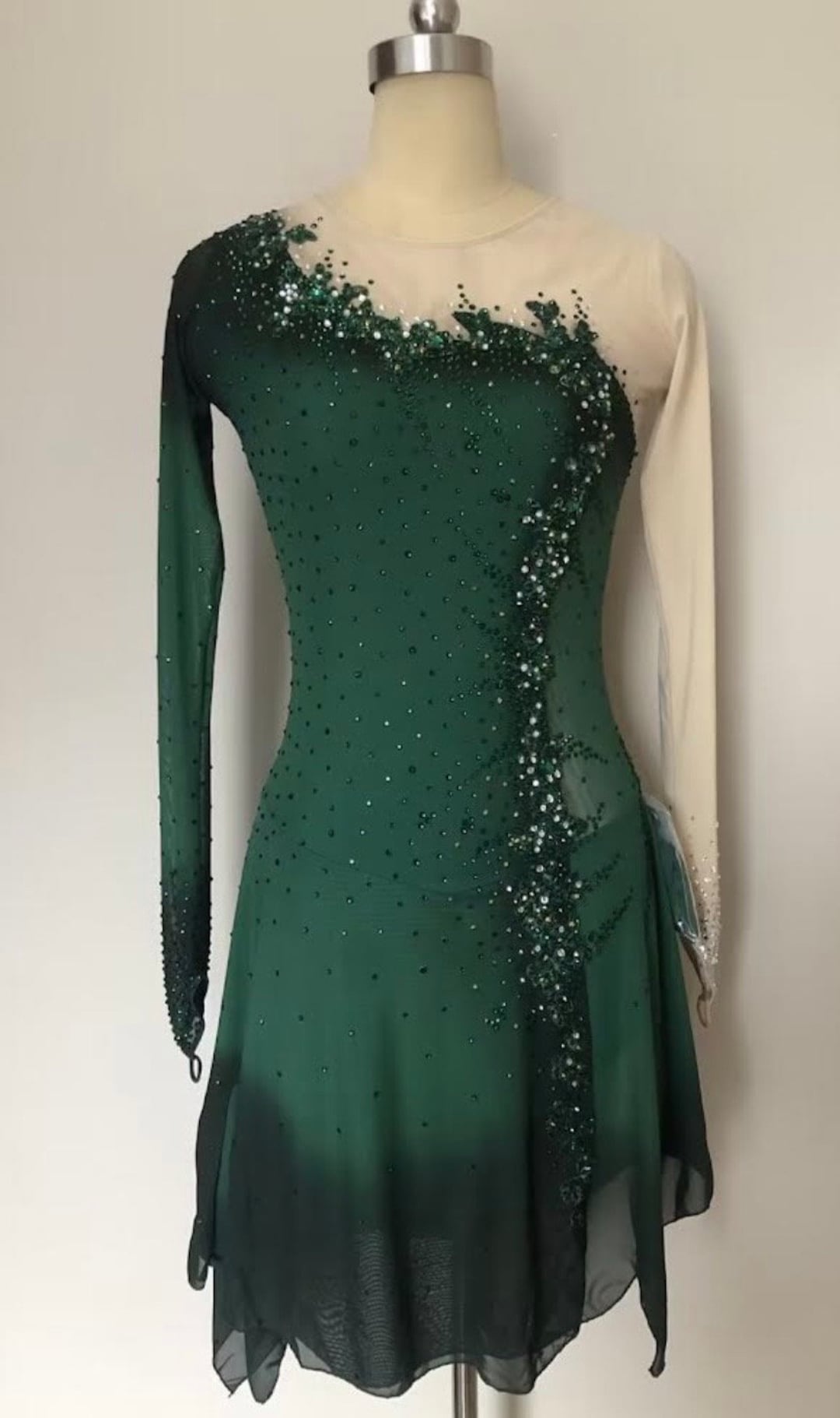 Elegant Green Ice Skating Dress Made to Fit Competition Figure Skate ...