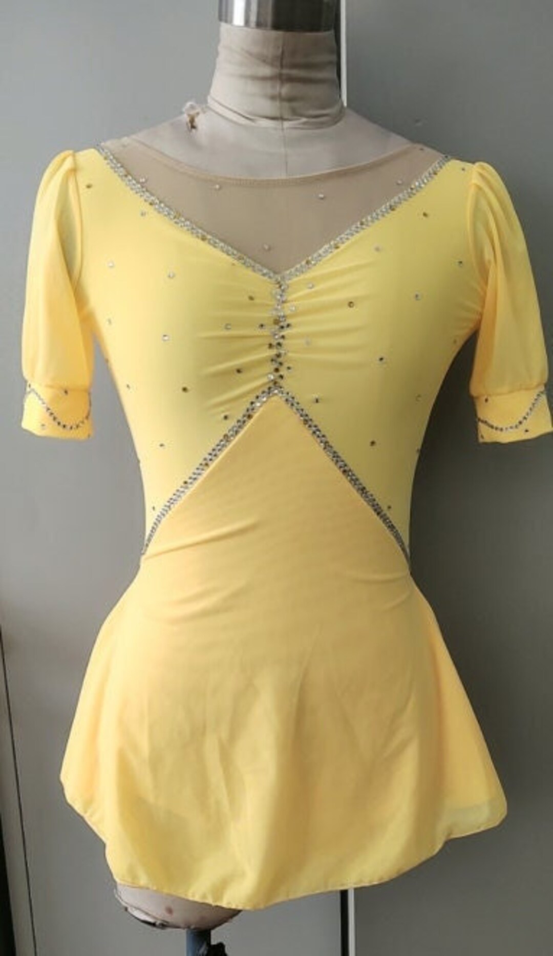 Yellow Skating Costume With Made in Canada- Made to Fit Figure Skate ...