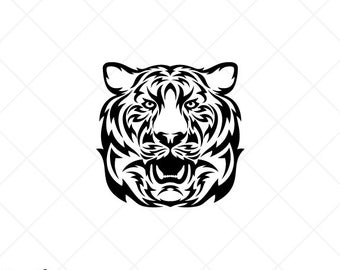 Tiger head svg | Etsy