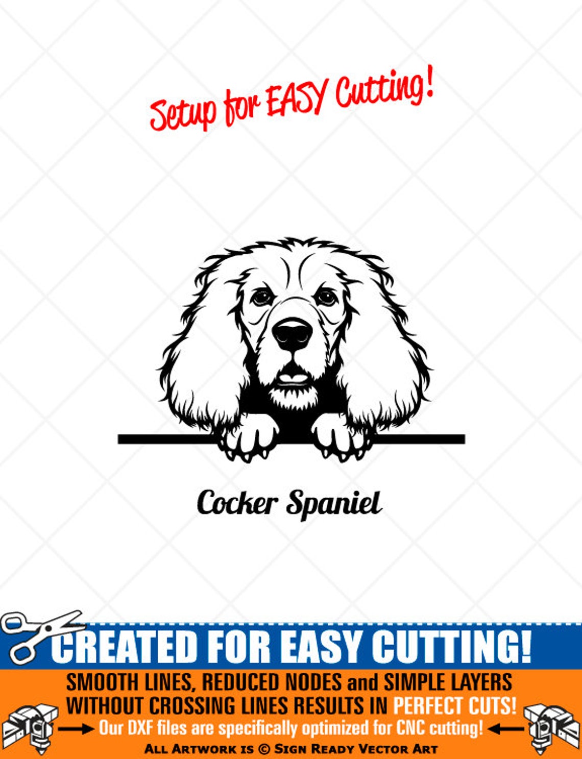 Peeking COCKER SPANIEL Dog Clipart-vector Clip Art Graphics | Etsy