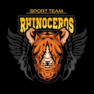 RHINOCEROS-RHINO MASCOT Sports Team Clipart-vector Clip Art Graphics ...