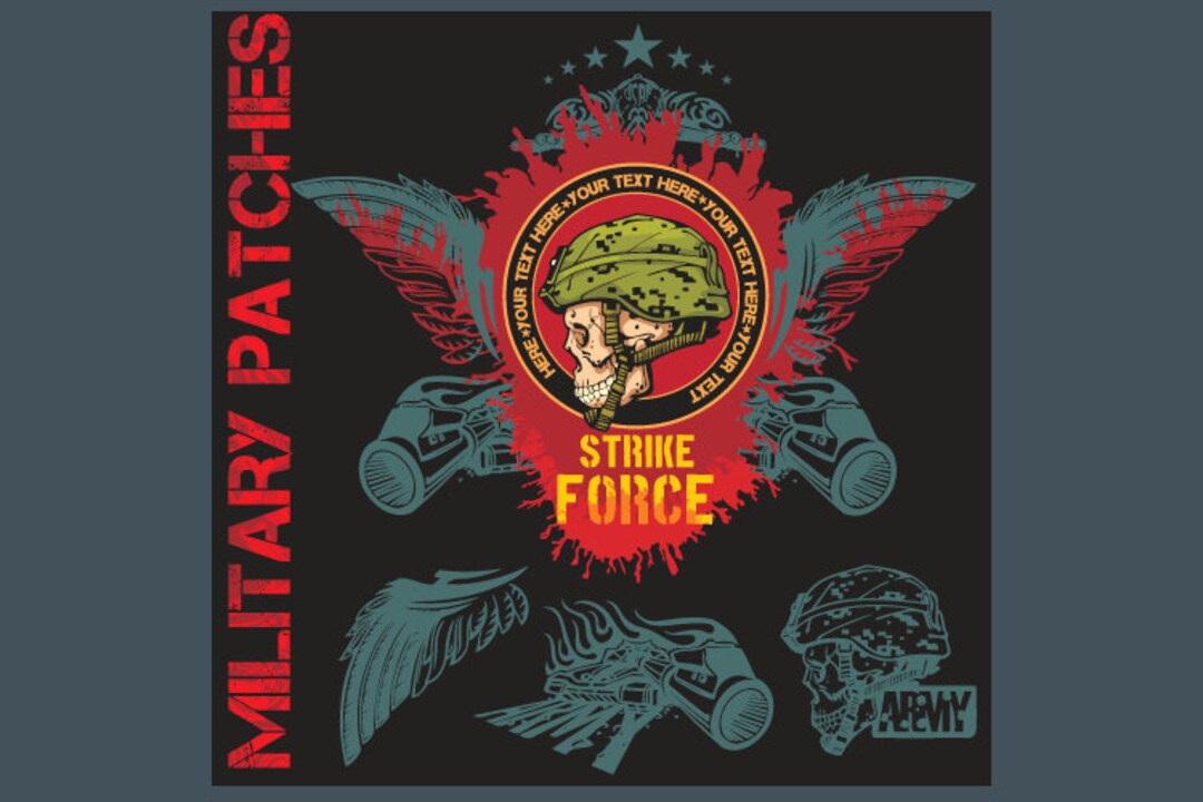 MILITARY Special Forces Patch Set Clipart-vector Clip Art Graphics ...