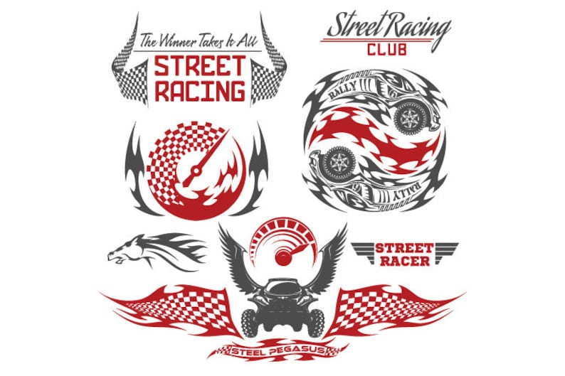 RACING Clipart-checkered FLAG Tribal Flames Vector Clip Art - Etsy