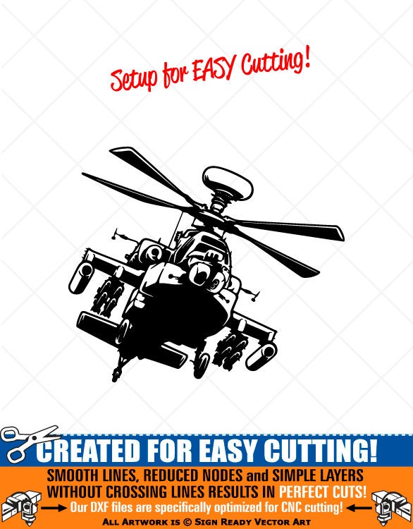 Apache AH-64E Helicopter SVG-US Air Force Clipart-vector Clip - Etsy