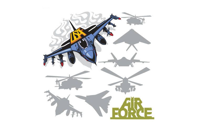 AIR FORCE Jet Military Clipart-vector Clip Art Graphics-digital ...
