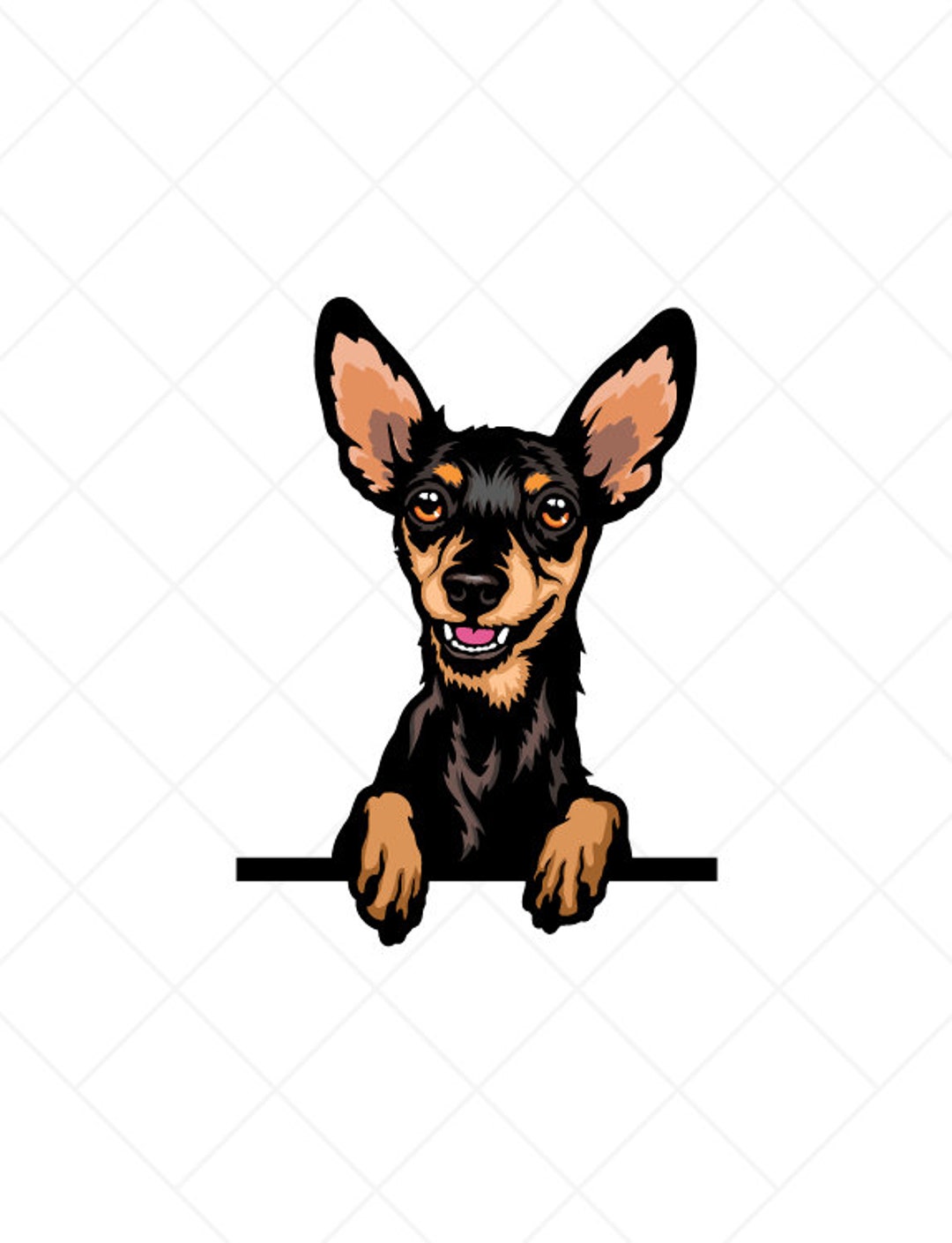 Miniature Pinscher Peeking Dog Clipart Svg Eps Png Jpg-vector Clip Art ...