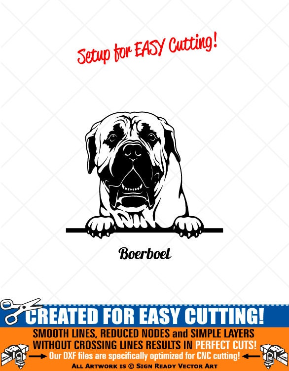 Peeking BOERBOEL Dog Clipart vector Clip Art Graphics-digital - Etsy