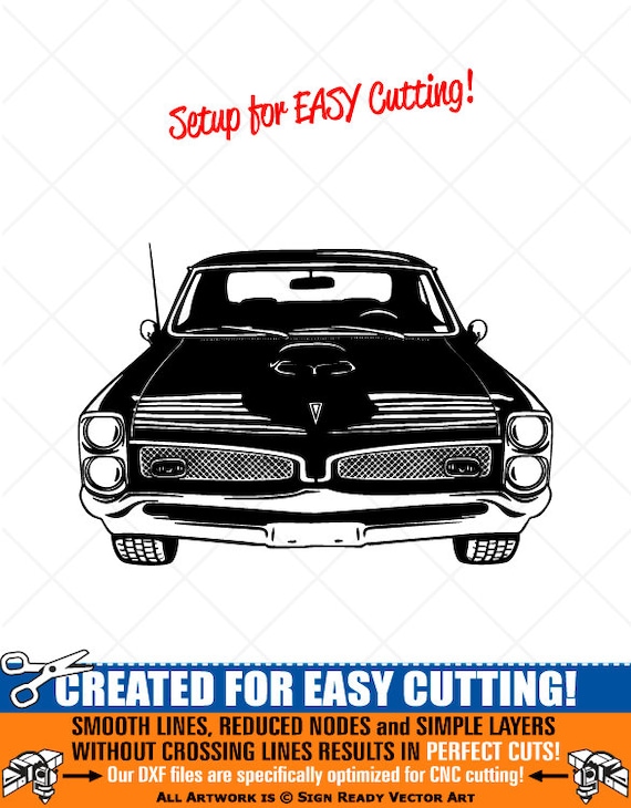 PONTIAC GTO 1967 Clipart vector Clip Art Graphics-digital | Etsy