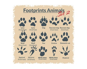 ANIMAL TRACKS-FOOTPRINTS Clipart-vector Clip Art | Etsy