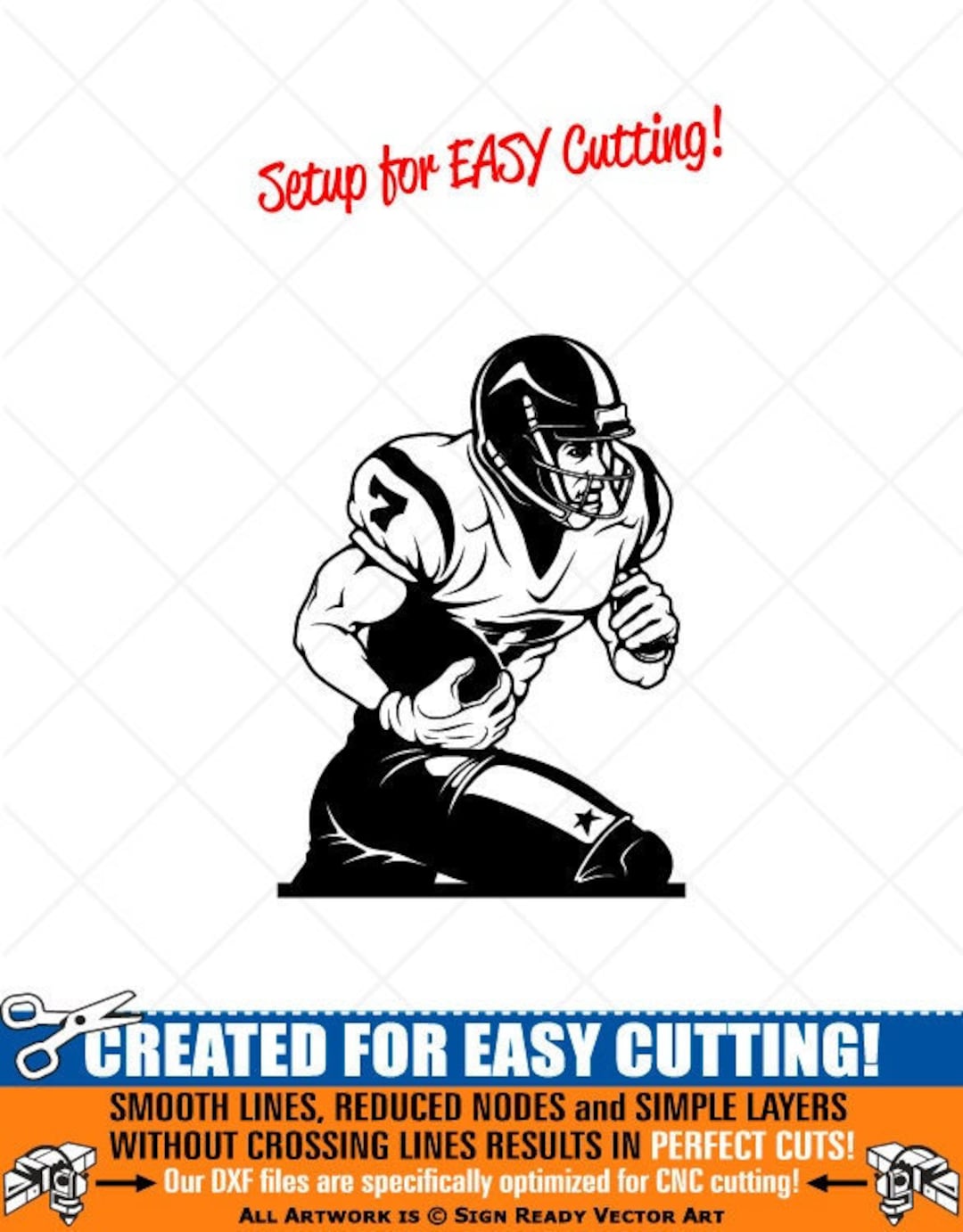 Running Back FOOTBALL Player Clipart-vector Clip Art Graphics-digital ...