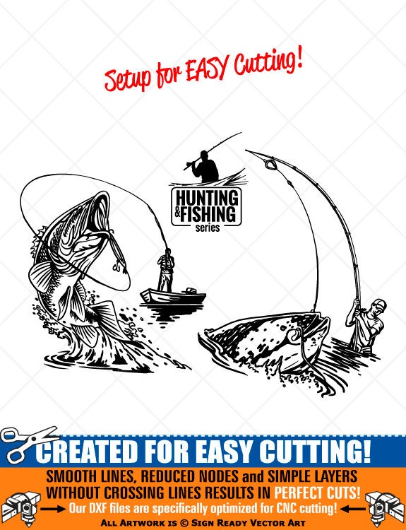 FISHING-FISH Clipart Vector Clip Art Graphics-Digital | Etsy