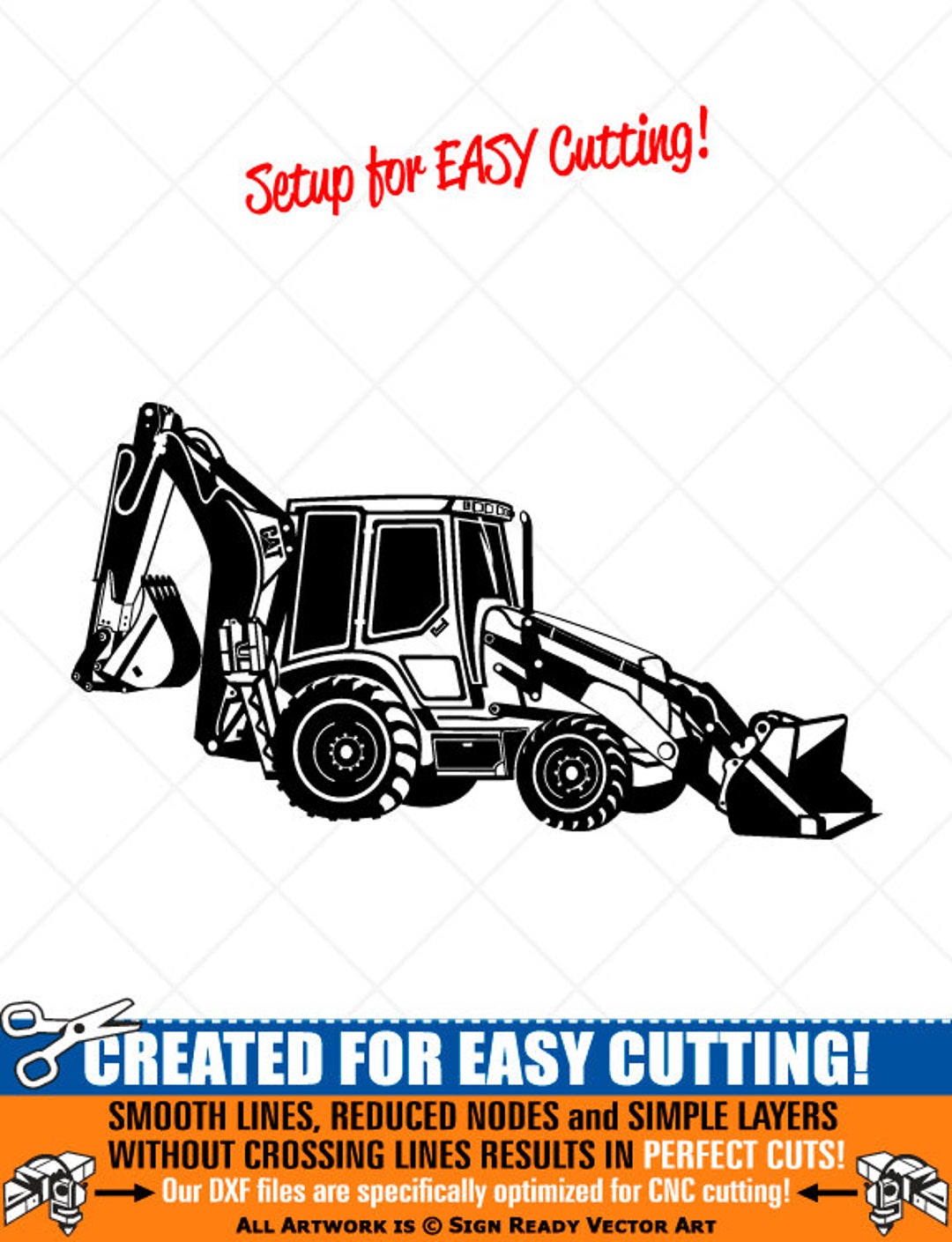 Backhoe-loader Clipart-vector Clip Art Graphics-digital Download Image ...