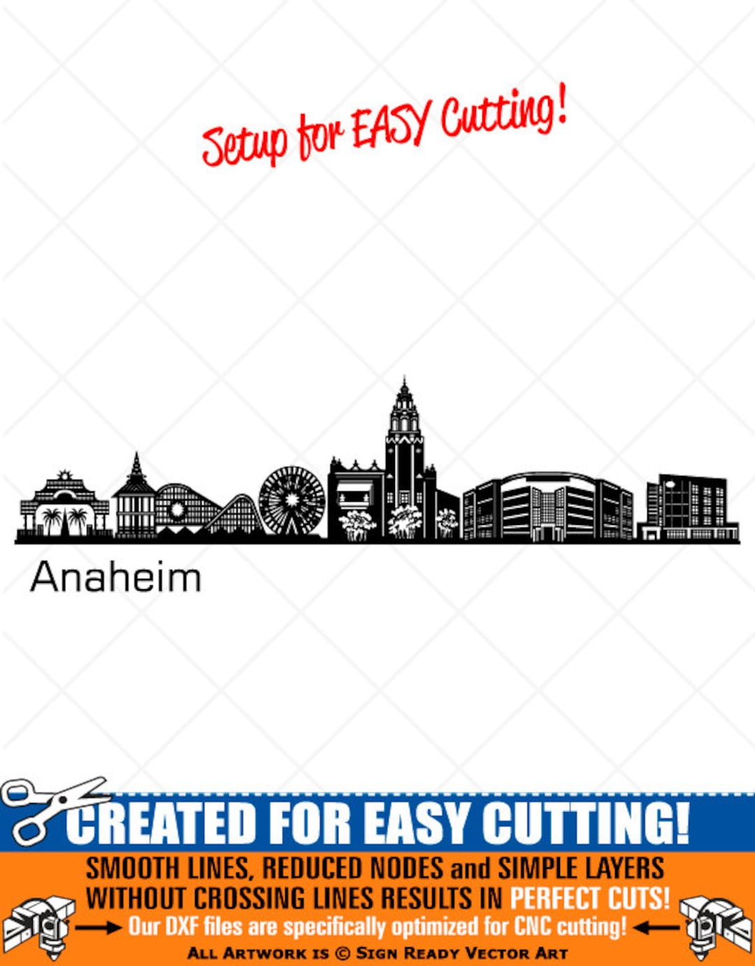 Anaheim City Skyline Clipart-vector Clip Art Graphics-digital Download ...