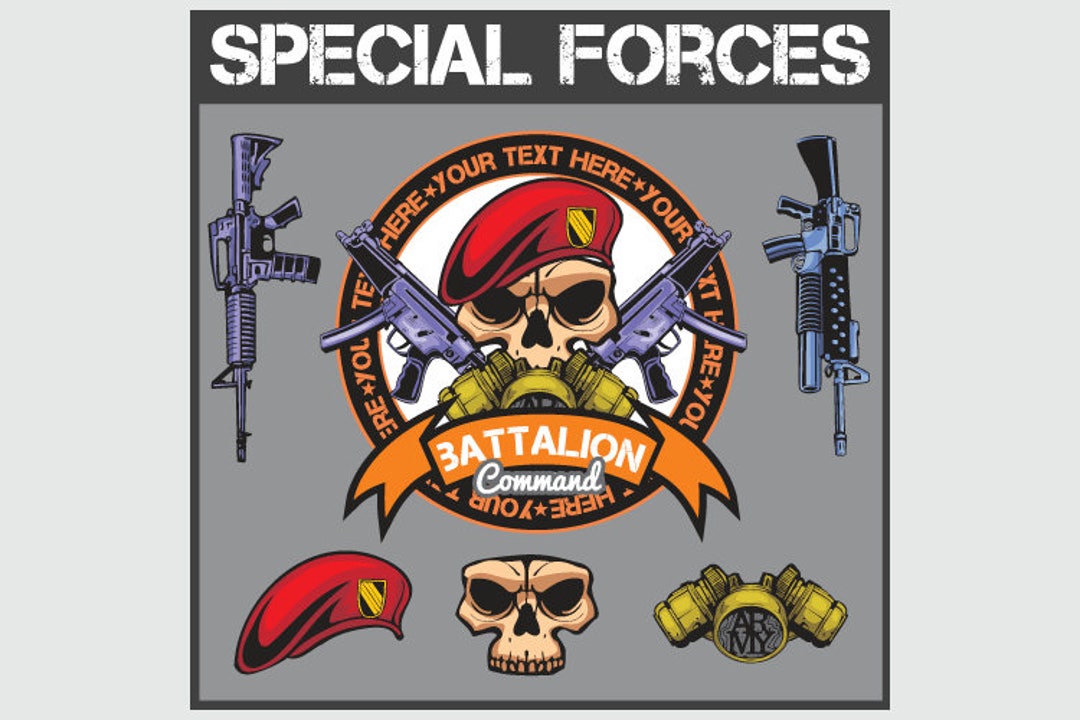 MILITARY Special Forces Patch Set Clipart -vector Clip Art Graphics ...