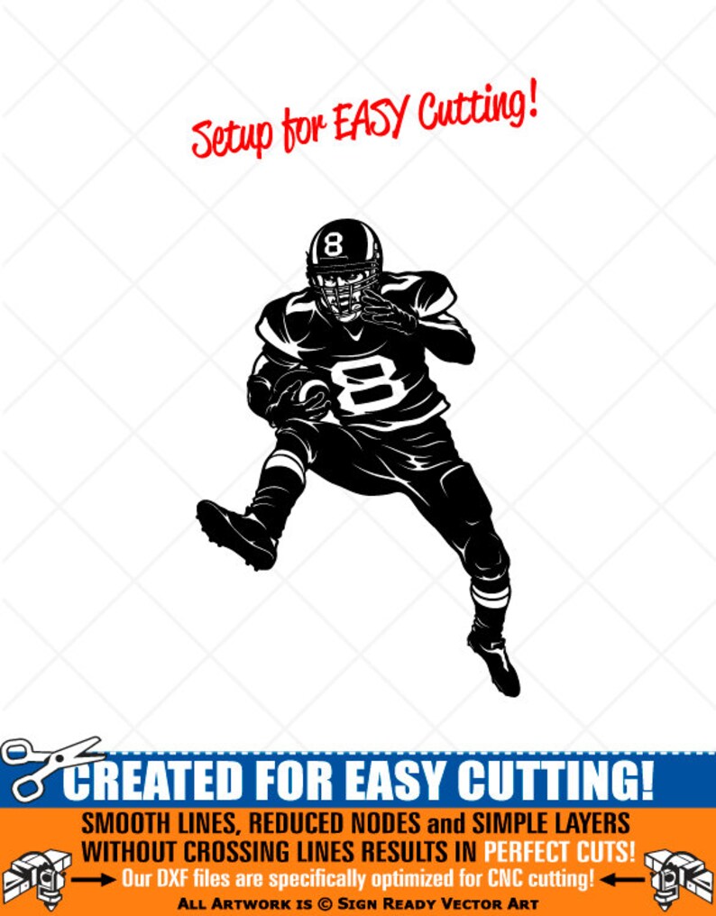 Running Back FOOTBALL Player Clipart-vector Clip Art - Etsy