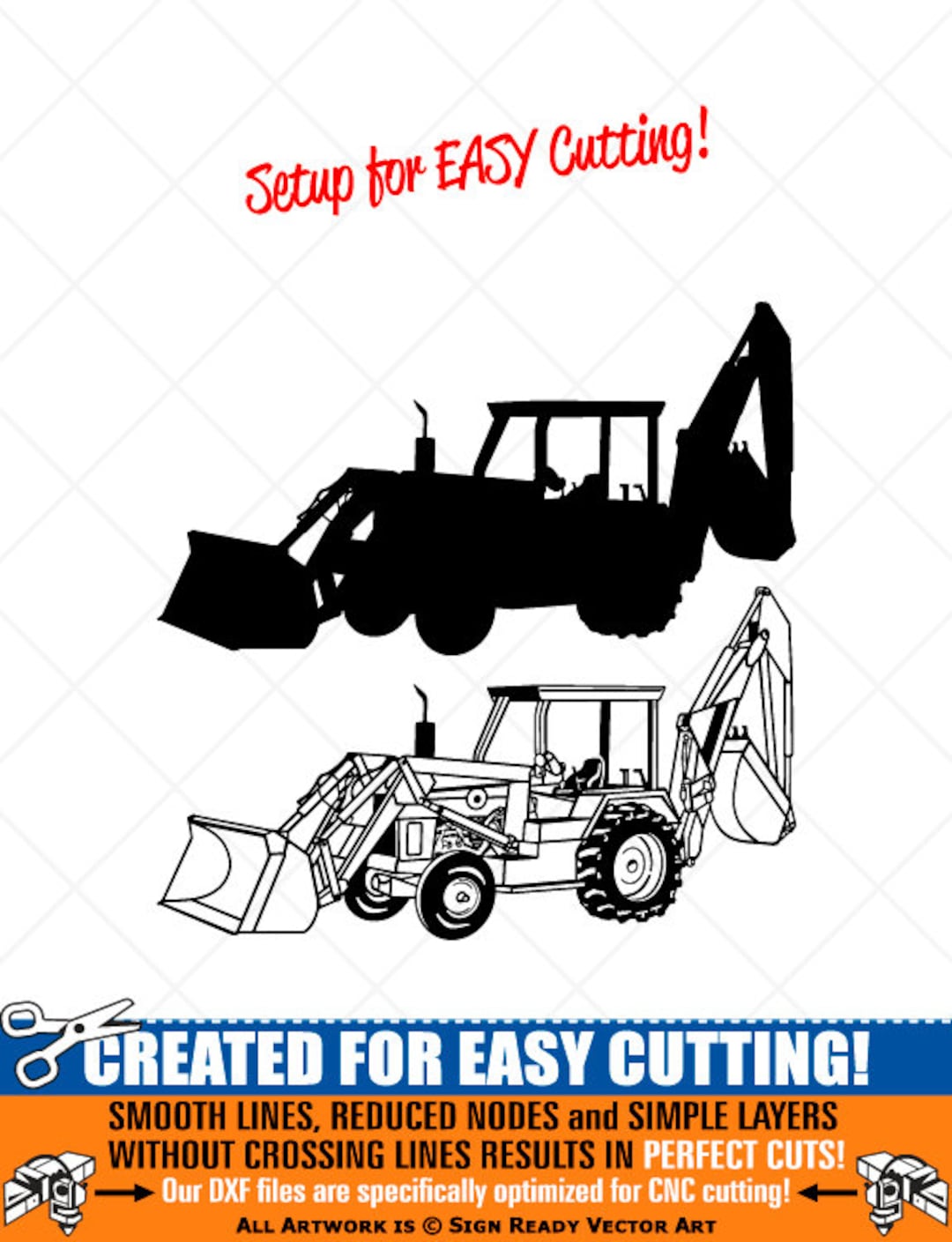 Backhoe-loader Clipart-vector Clip Art Graphics-digital Download Image ...