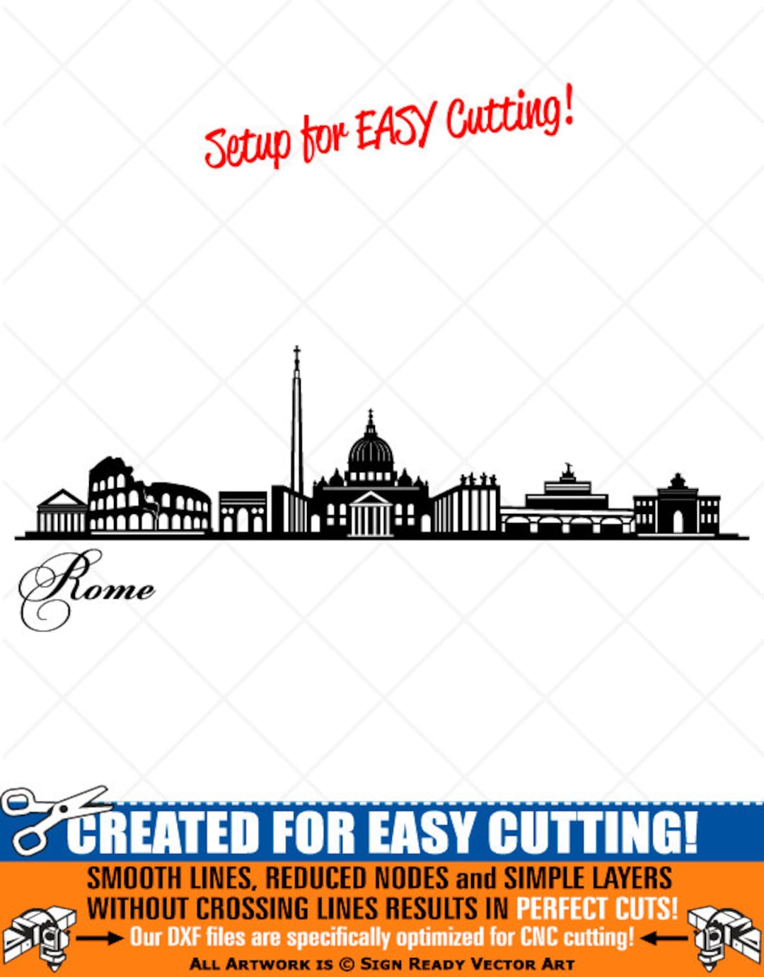 Rome City Skyline Clipart-vector Clip Art Graphics-digital Download-cut ...