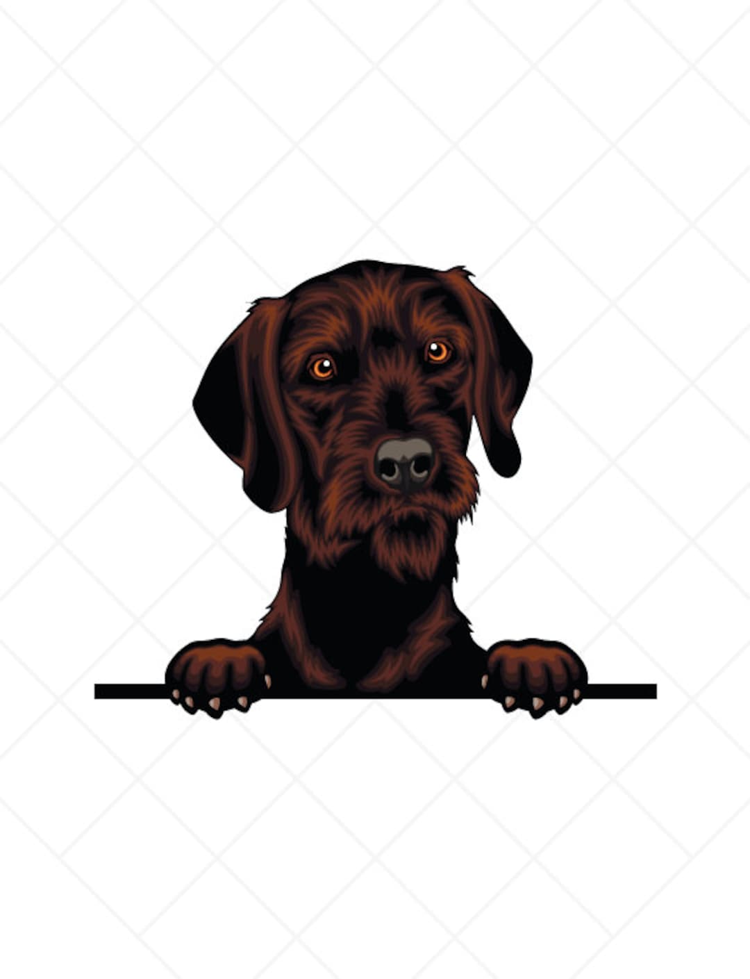 Pudelpointer Peeking Dog Clipart Svg Eps Png Jpg-vector Clip Art-color ...