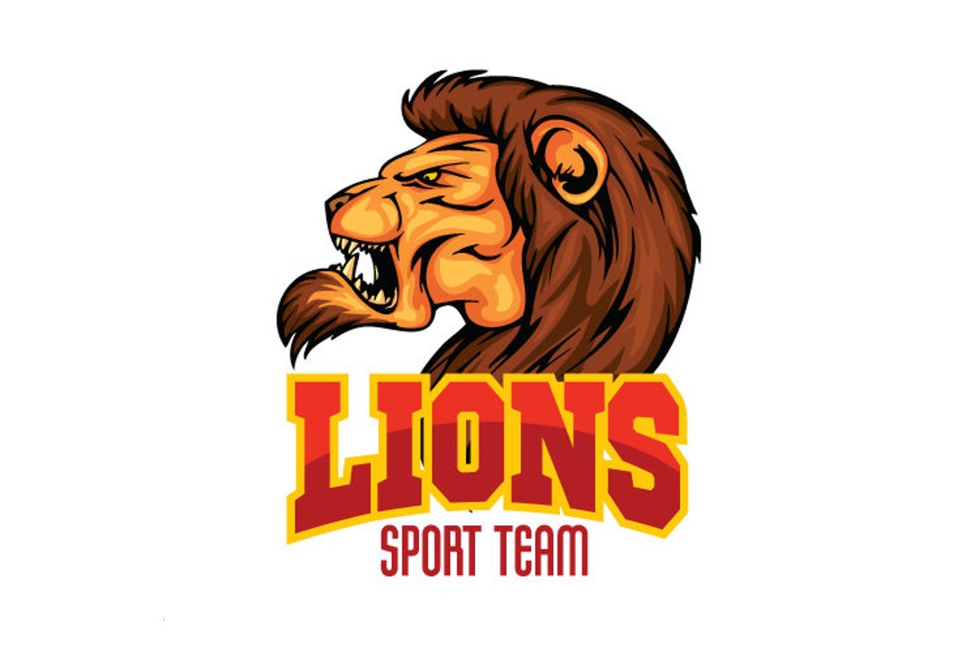 LIONS MASCOT SPORTS Team Clipart-vector Clip Art - Etsy