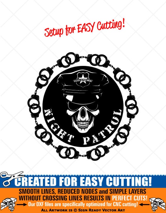 POLICE Night Patrol Clipart-vector Clip Art Graphics-digital | Etsy