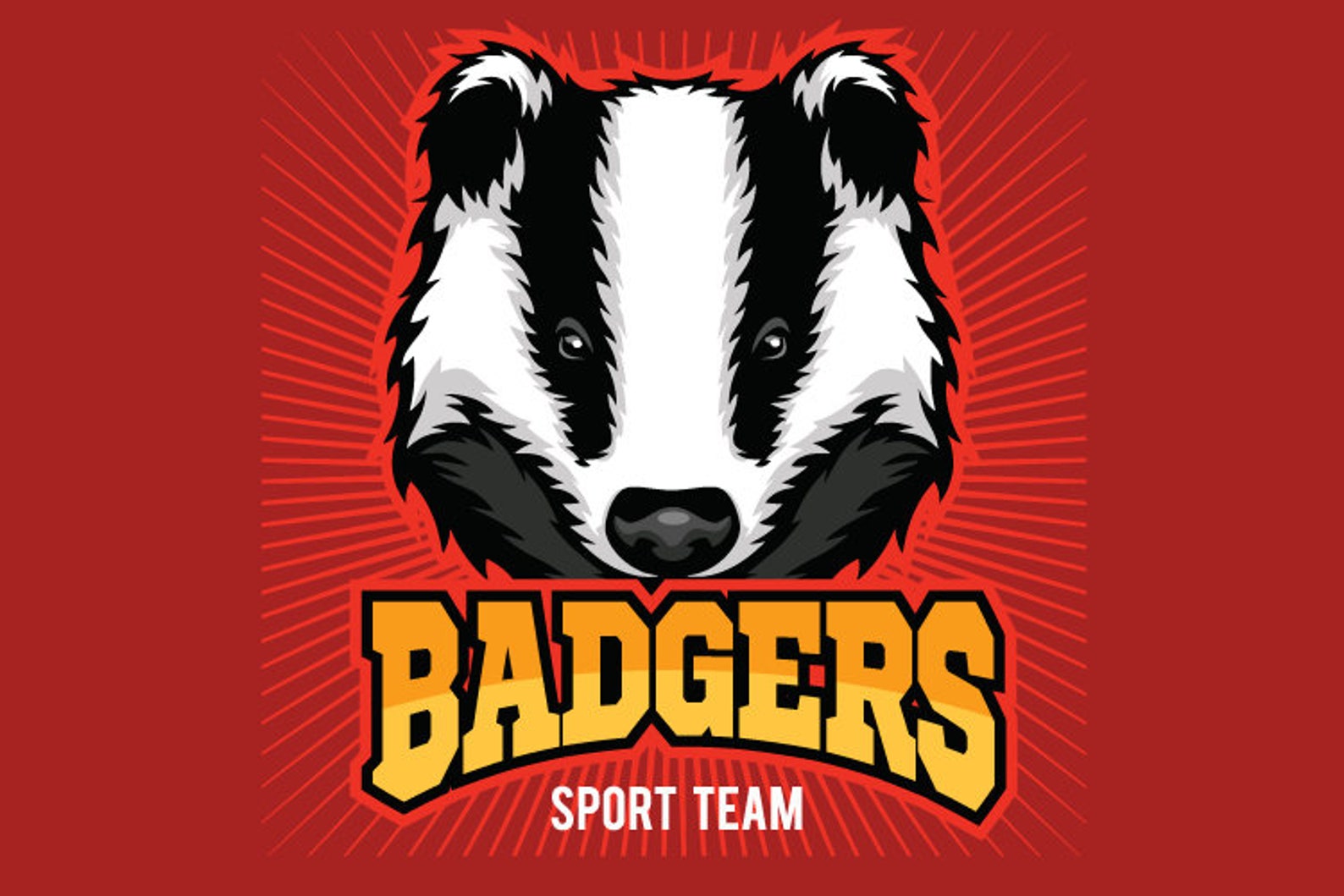 BADGERS MASCOT SPORTS Team Clipart-vector Clip Art Graphics-digital ...