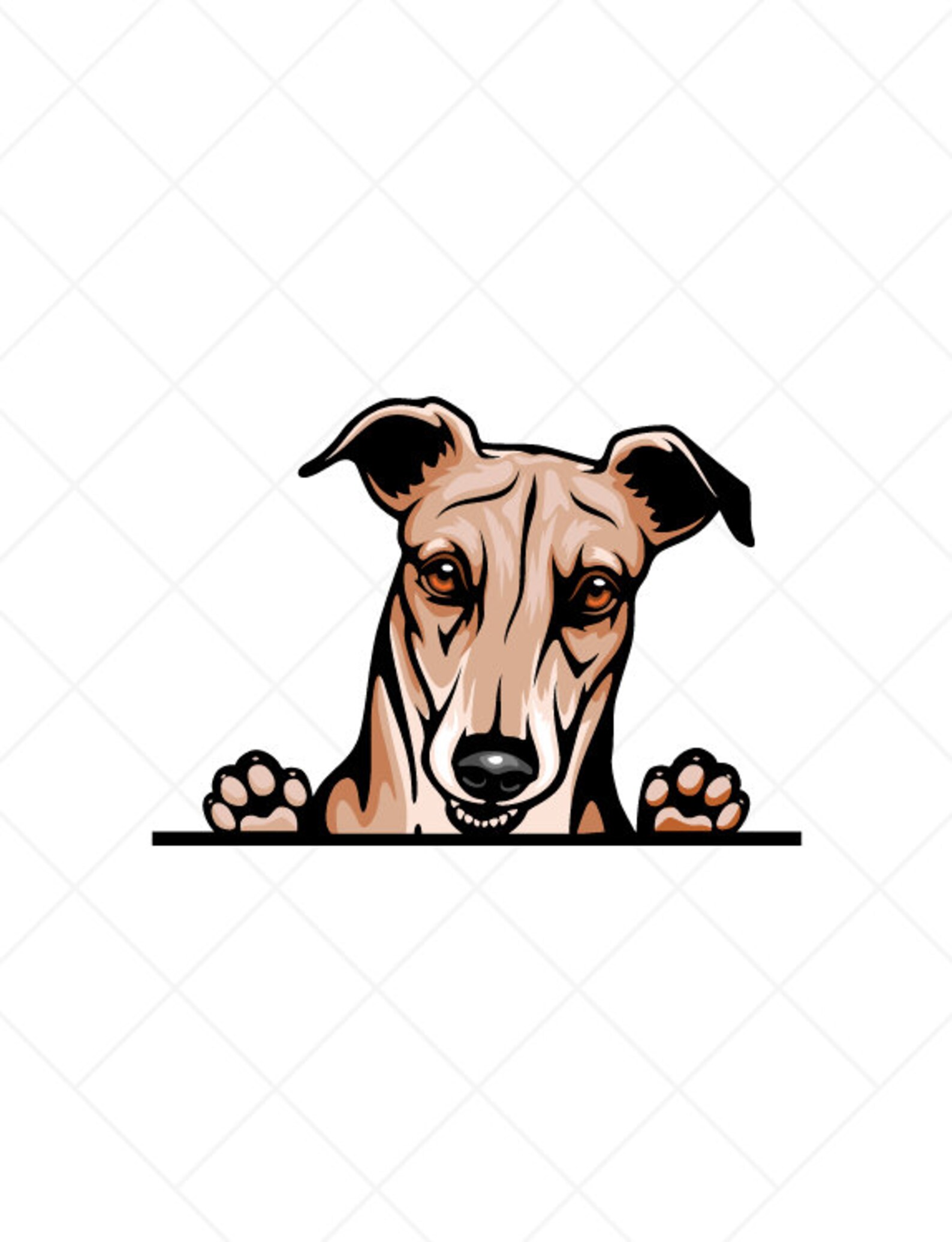 Greyhound Peeking Dog Clipart Svg Eps Png Jpg-vector Clip - Etsy