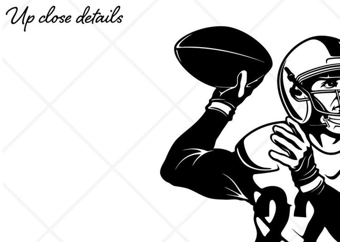 Quarterback FOOTBALL player Clipart-Vector Clip Art | Etsy