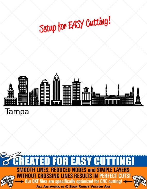 TAMPA City Skyline Clipart-Vector Clip Art Graphics-Digital | Etsy