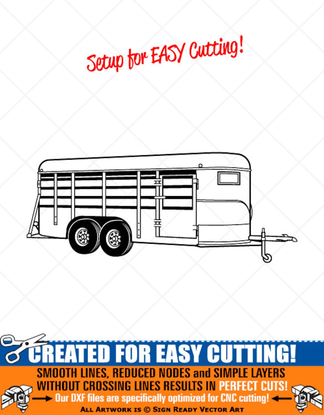 Cattle Stock Trailer SVG Clipart-vector Clip Art Graphics-digital ...