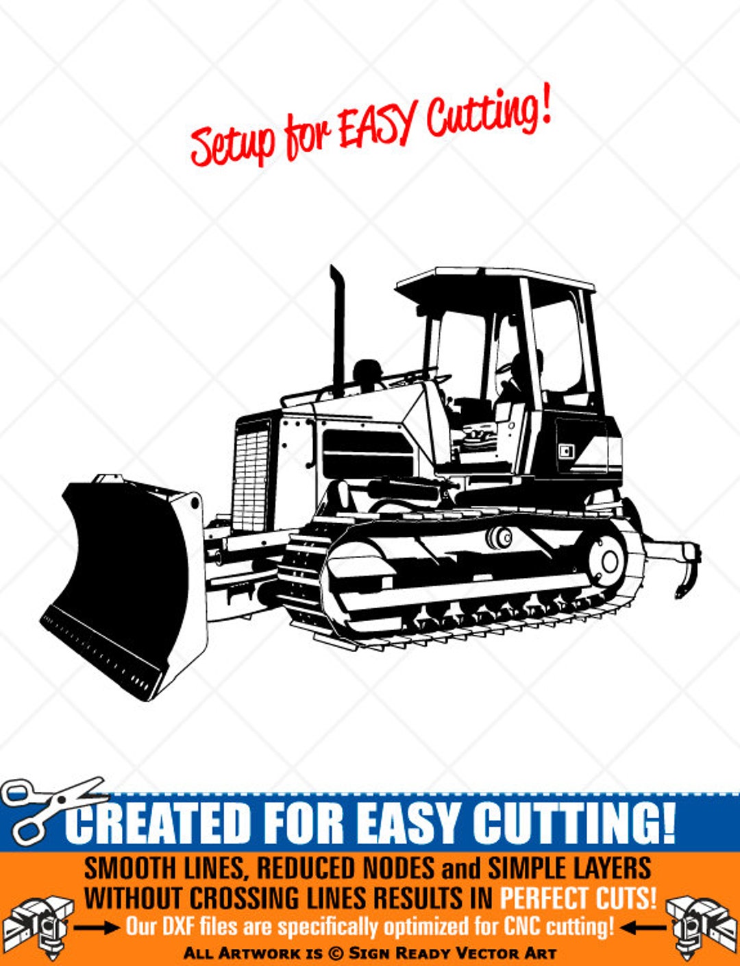 Detailed Bulldozer Clipart -vector Clip Art Graphics-digital Download ...