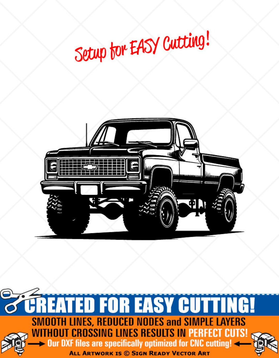 Chevy-chevrolet 4x4 Truck SVG Clipart-vector Clip Art Graphics-digital ...