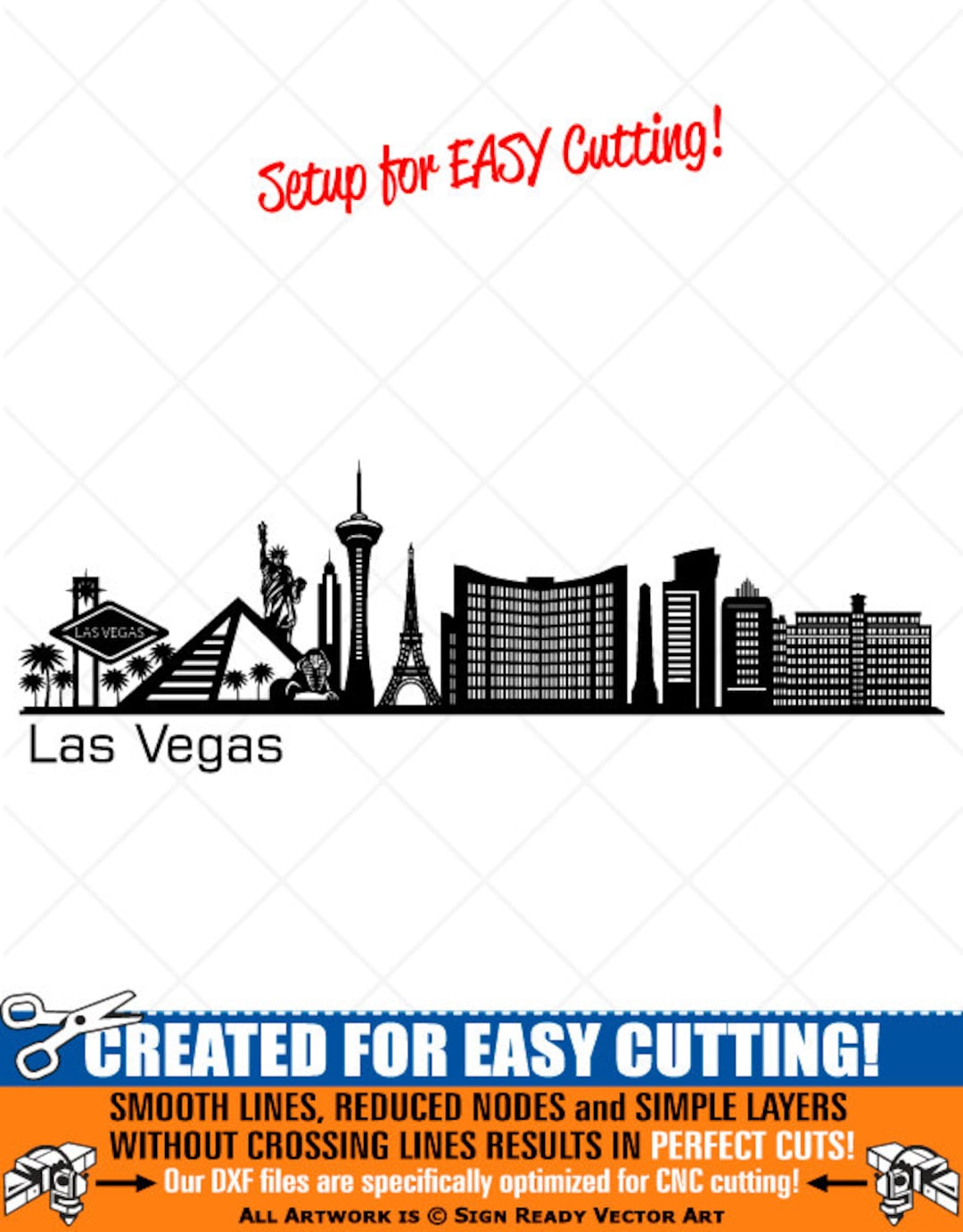 LAS VEGAS City Skyline Clipart-vector Clip Art Graphics-digital ...
