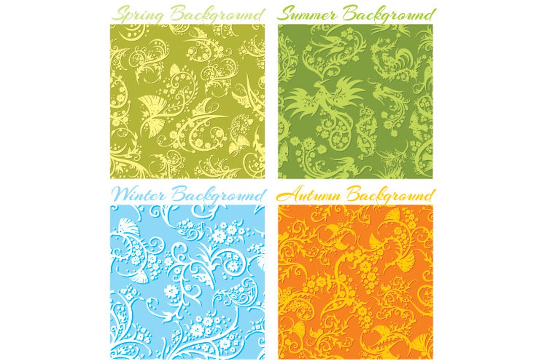 SEASONS BACKGROUNDS Seamless Clipart-vector Clip Art Graphics-digital ...