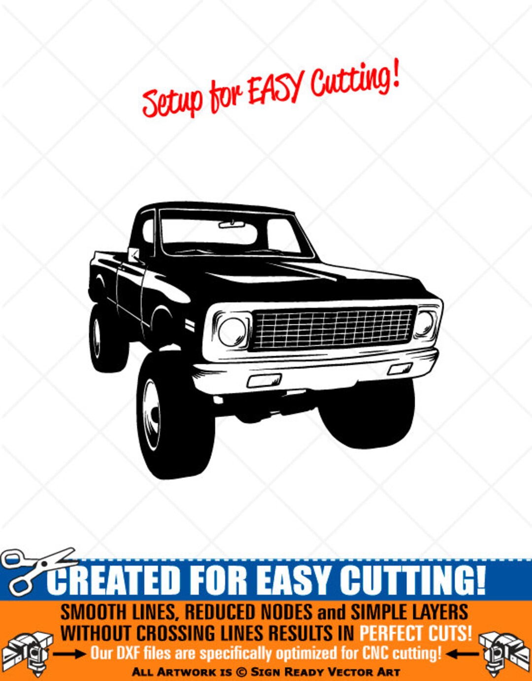 Chevy-chevrolet 4x4 Truck Clipart-vector Clip Art Graphics-digital ...