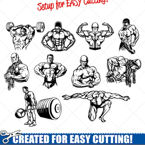 Bodybuilder. Svg Png Eps Dxf Cut Files. - Etsy