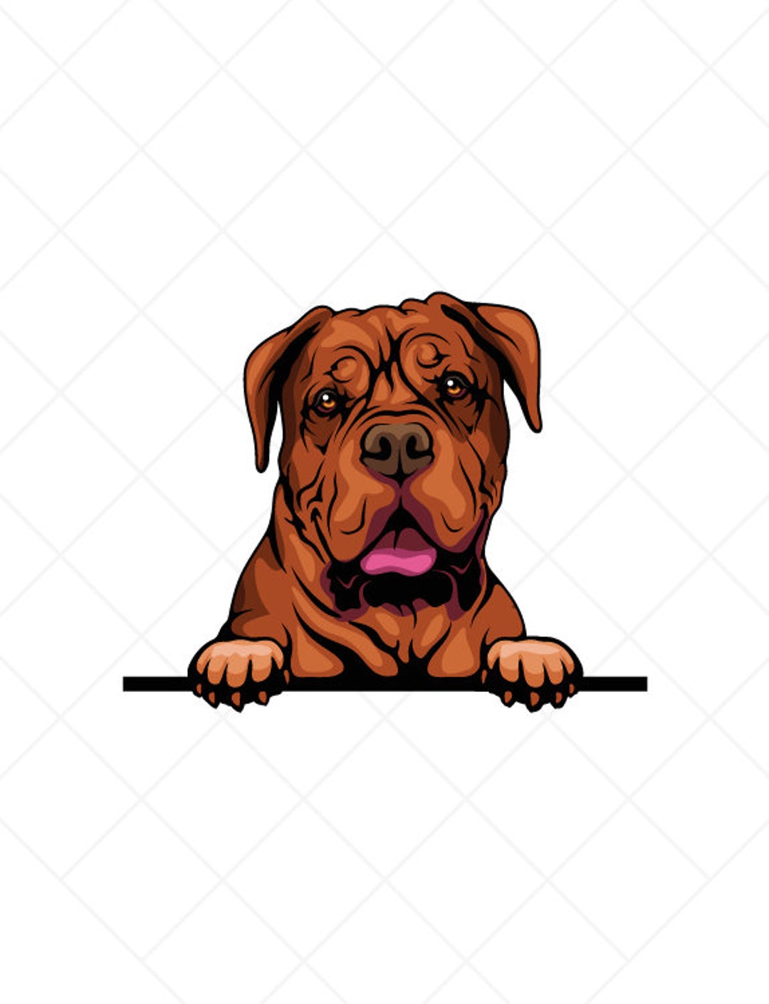 Dogue-de Bordeaux Peeking Clipart Svg Eps Png Jpg-vector Clip Art ...