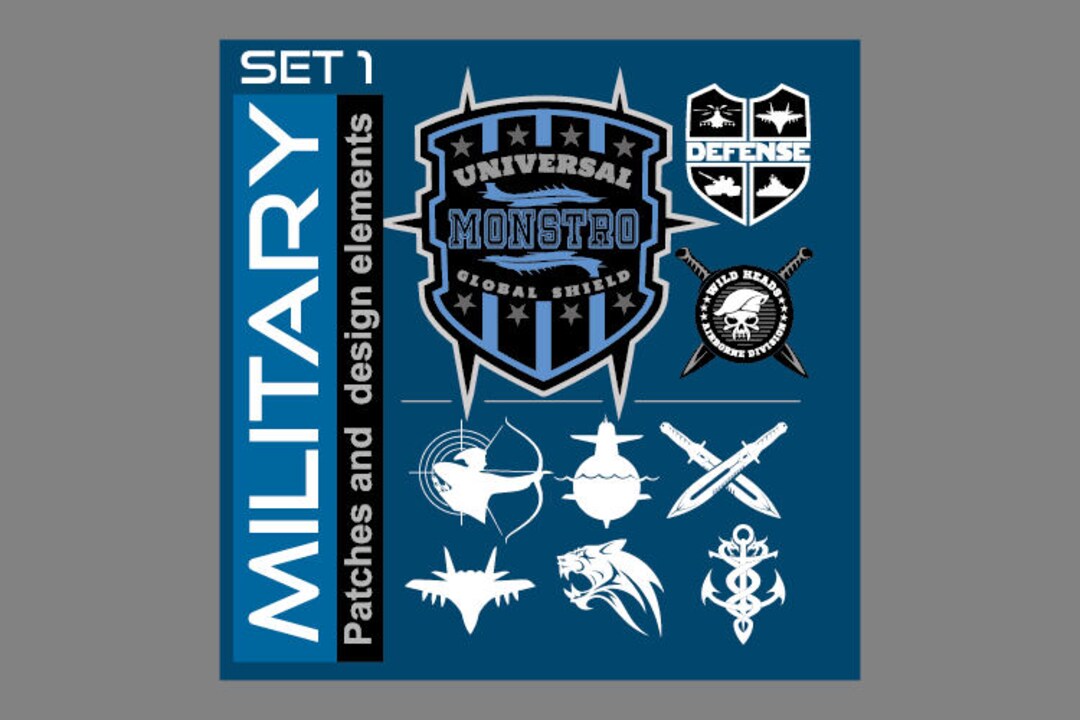 Military Design Elements Clipart-vector Clip Art Graphics-digital ...