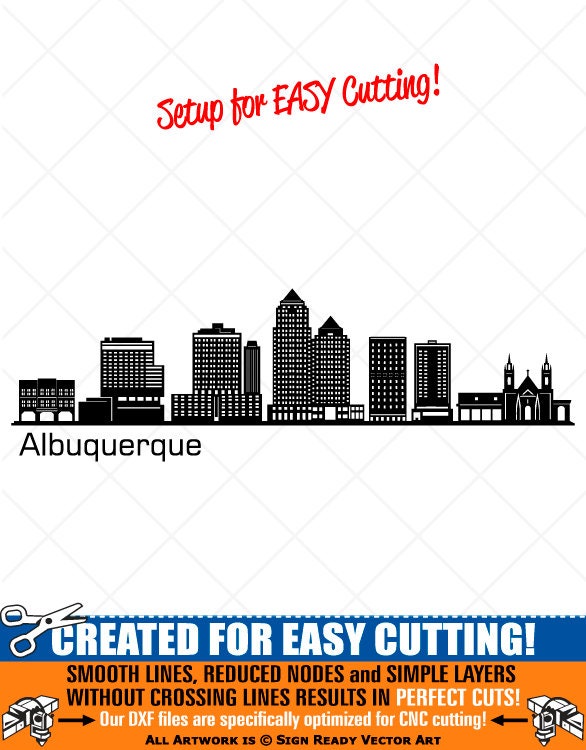 ALBUQUERQUE City Skyline Clipart-vector Clip Art - Etsy
