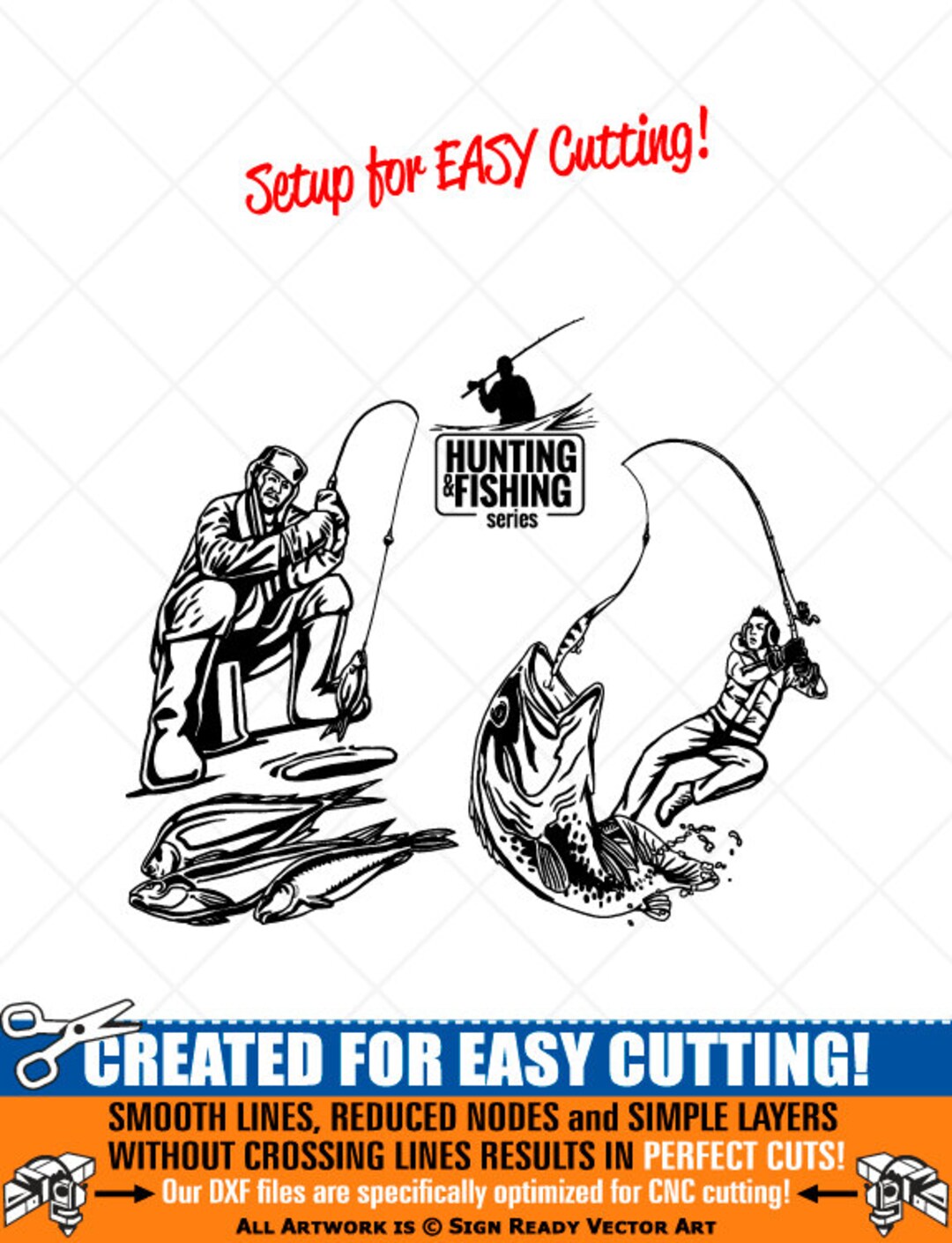 FISHING-FISH Clipart -vector Clip Art Graphics-digital Download Image ...