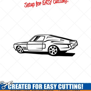 FORD Mustang Fastback 1967 SVG Clipart-vector Clip Art Graphics-digital ...