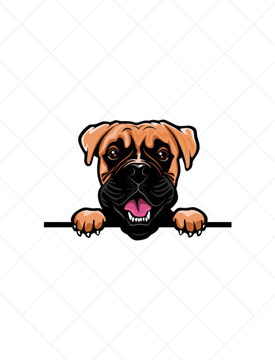 Boxer Peeking Dog Clipart Svg Eps Png Jpg - Vector Clip Art - Color ...