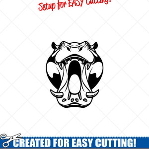 HIPPOPOTAMUS HIPPO Head Clipart-vector Clip Art Graphics-digital ...