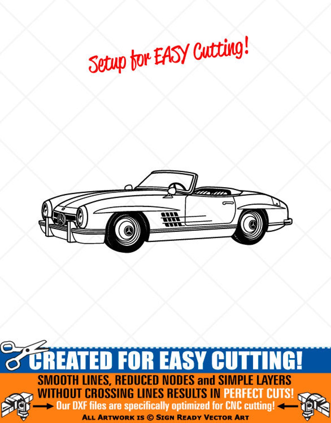 Mercedes Benz Roadster 300 SVG Clipart-vector Clip Art Graphics-digital ...